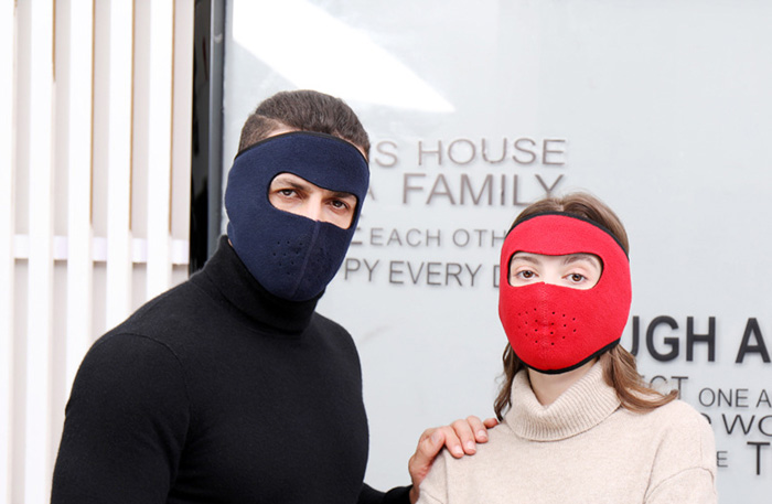 Polar Fleece Balaclava Ski Face Mask with Velcro Close